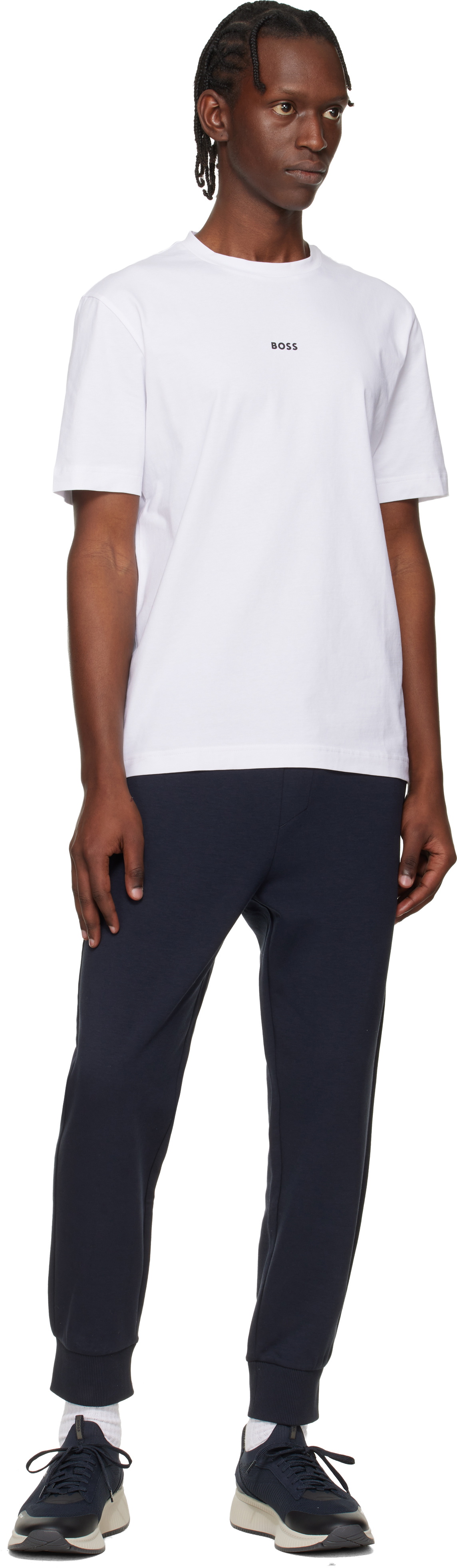 BOSS Navy TTNM EVO Knitted Sneakers BOSS