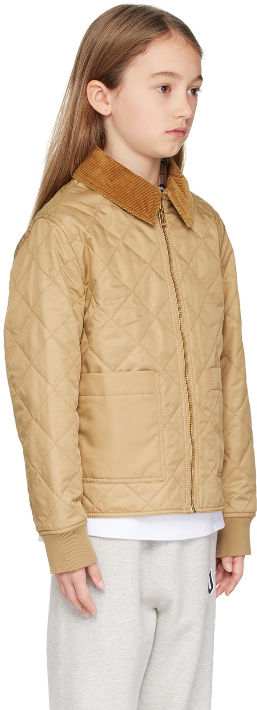 Burberry Kids Beige Quilted Jacket Burberry