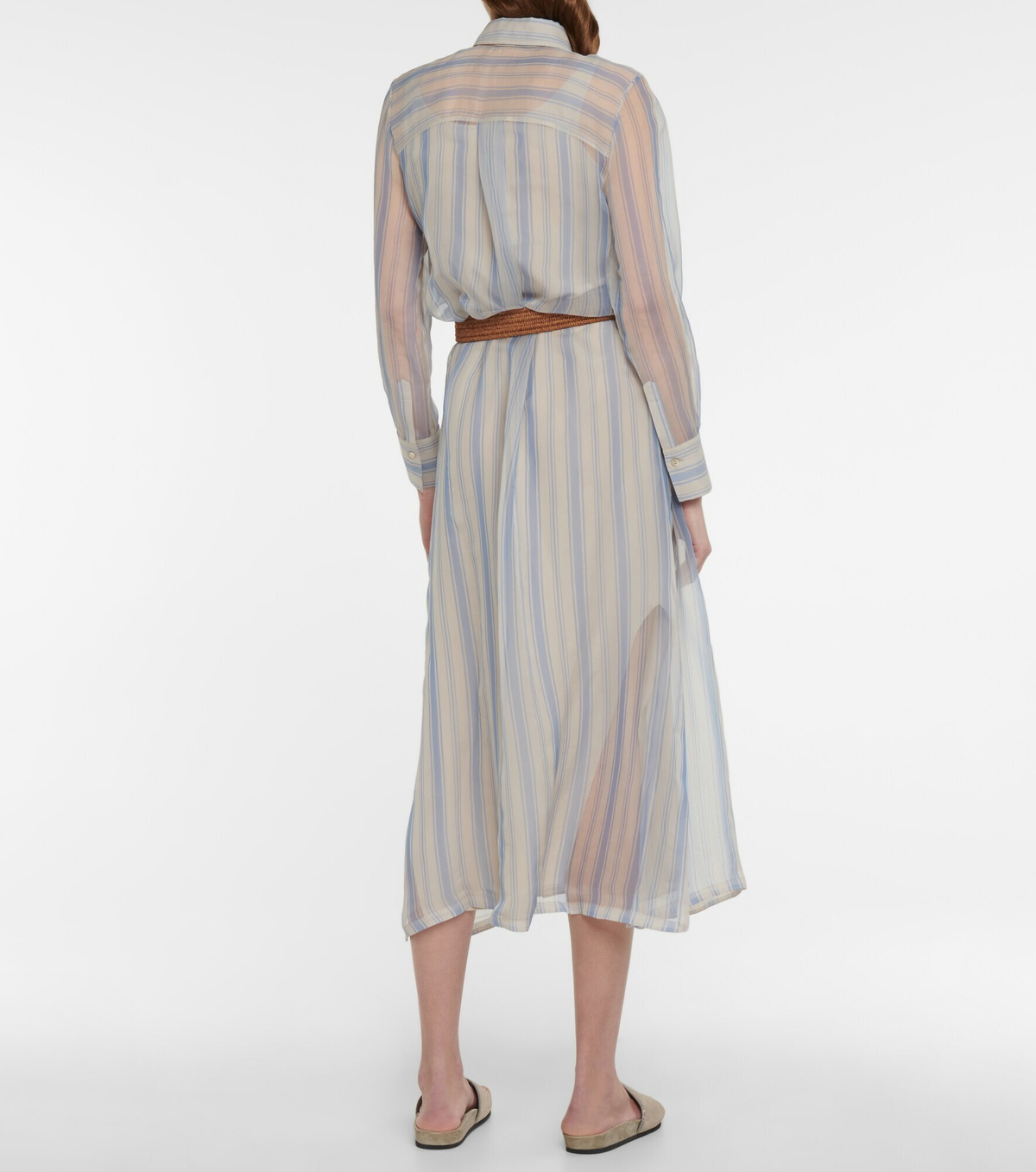 Brunello Cucinelli - Striped silk dress Brunello Cucinelli
