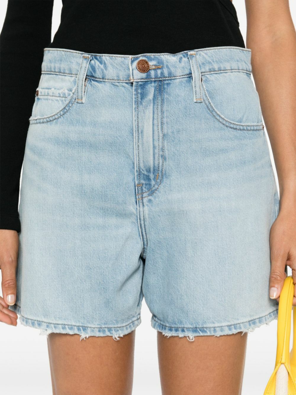 FRAME Blue The Easy Denim Wide-Leg Shorts Frame Denim