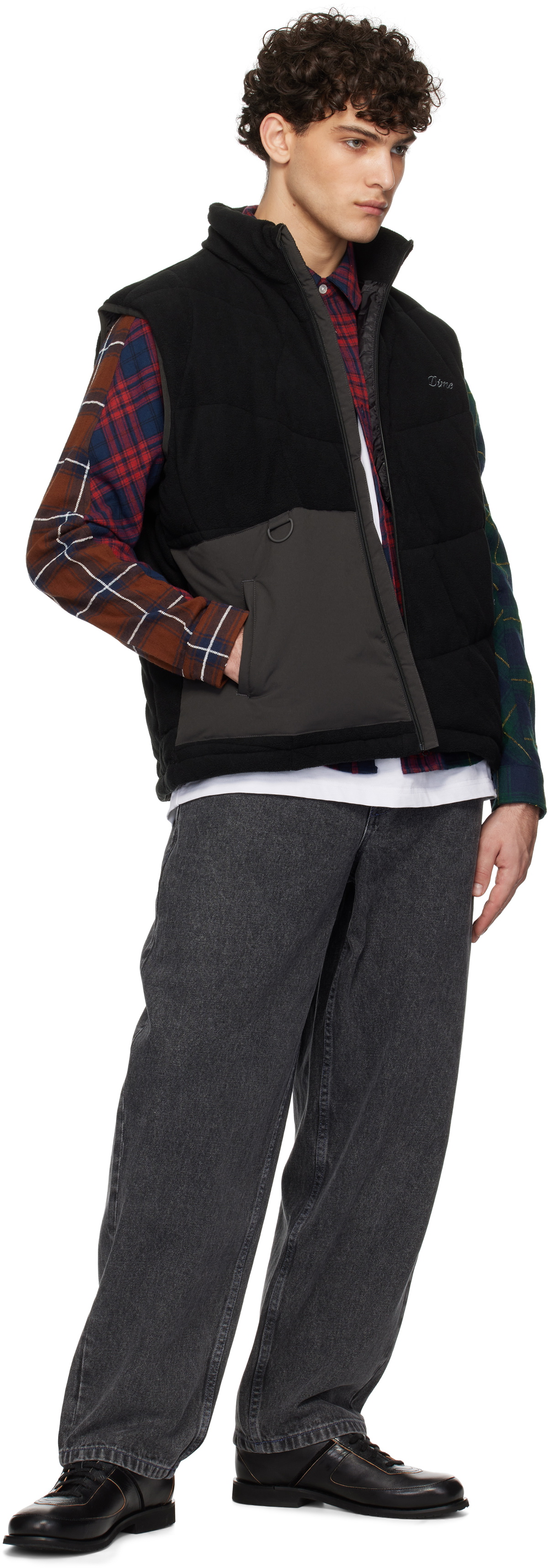 Dime Black Sleeveless Puffer Vest Dime