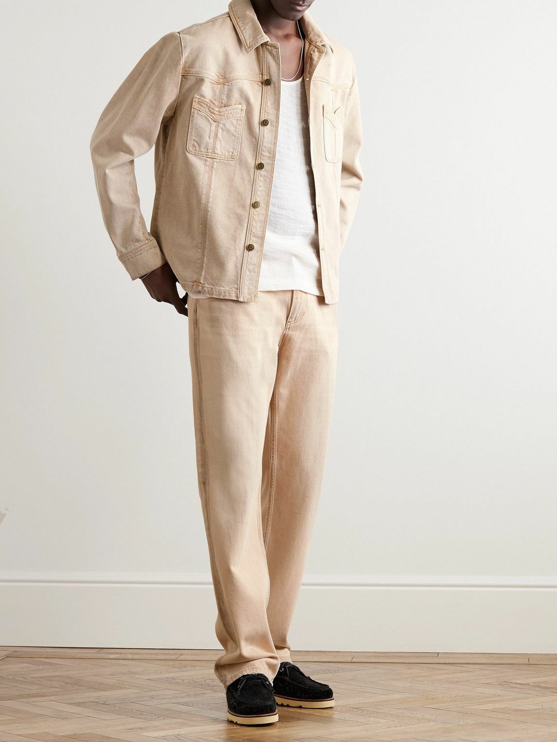 Guess USA - Distressed Denim Western Shirt - Neutrals GUESS