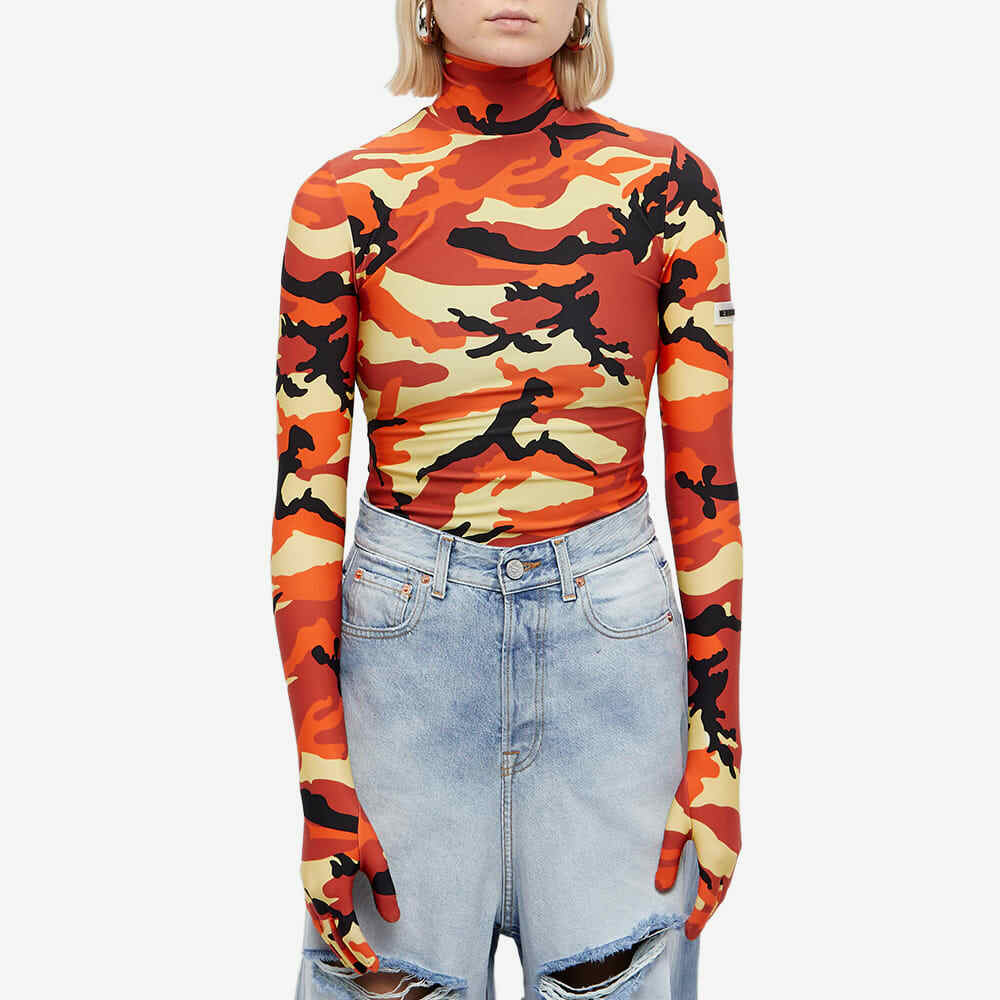 Vetements Women's Camo Styling Top with Gloves in Orange Vetements