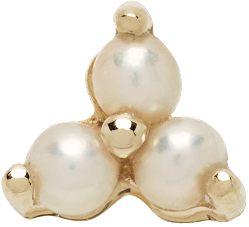 Maria Tash Gold Pearl Trinity Stud Earring Maria Tash