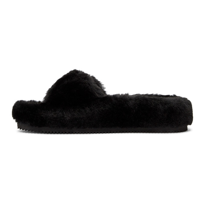 Alexander Wang Black Bee Shearling Slippers Alexander Wang