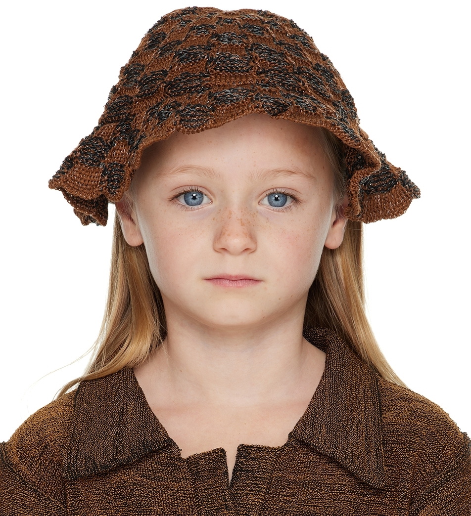 Isa Boulder SSENSE Exclusive Kids Orange & Navy Bucket Hat Isa Boulder