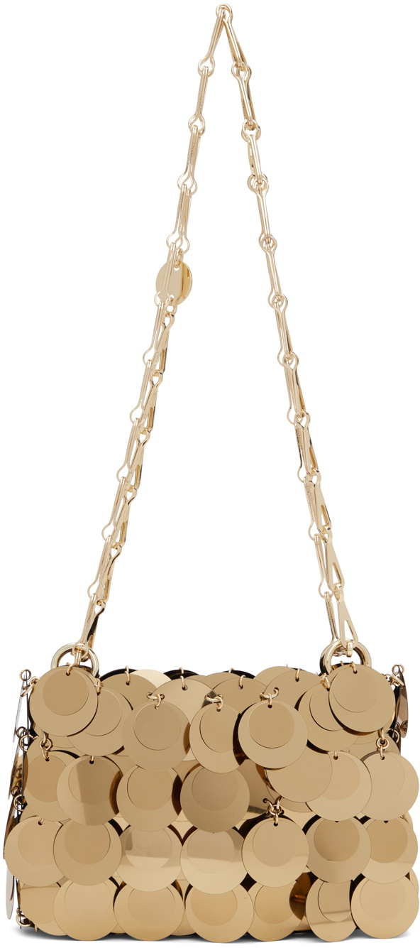 Rabanne Gold Sparkle Discs Nano Bag Paco Rabanne
