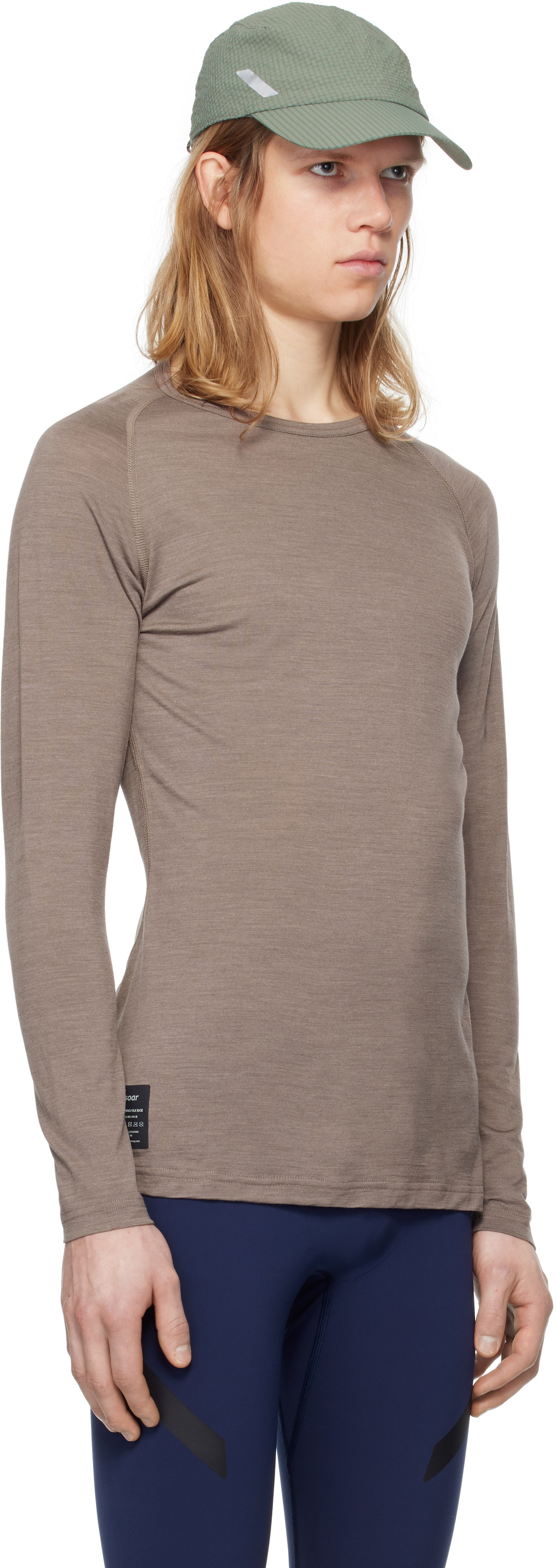 Soar Running Brown Merino & Silk Base Layer T-Shirt Soar Running