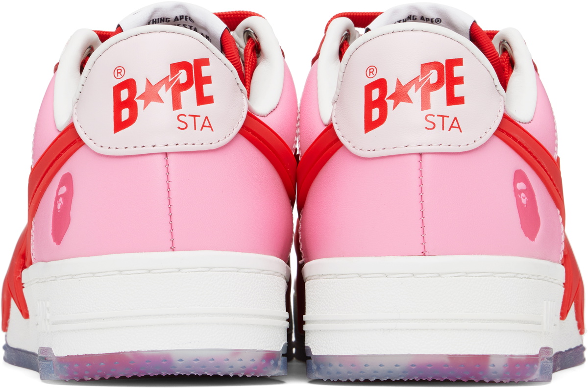 BAPE Red & Pink BAPE STA OS Sneakers A Bathing Ape