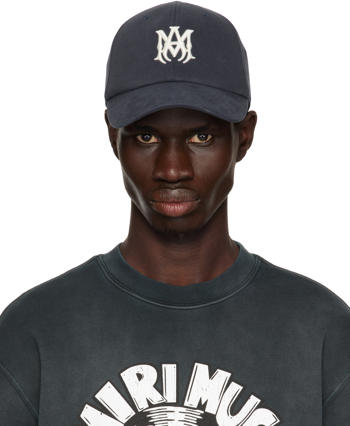 AMIRI Navy Canvas 'MA' Cap Amiri