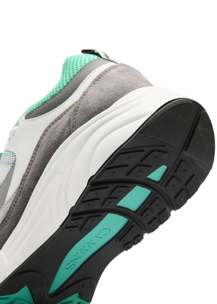 Cleens Aero Runner Panelled Mesh Sneakers Mint Cleens