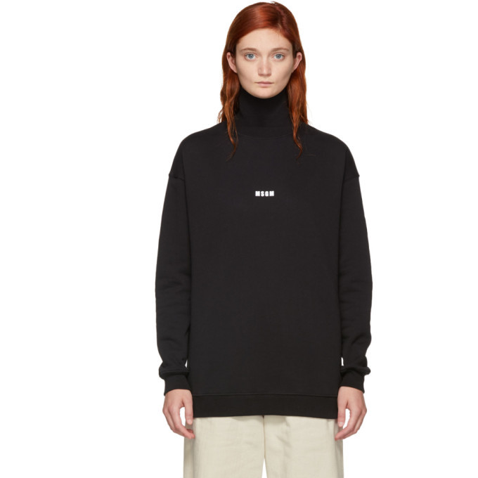 MSGM Black Mini Logo Turtleneck MSGM