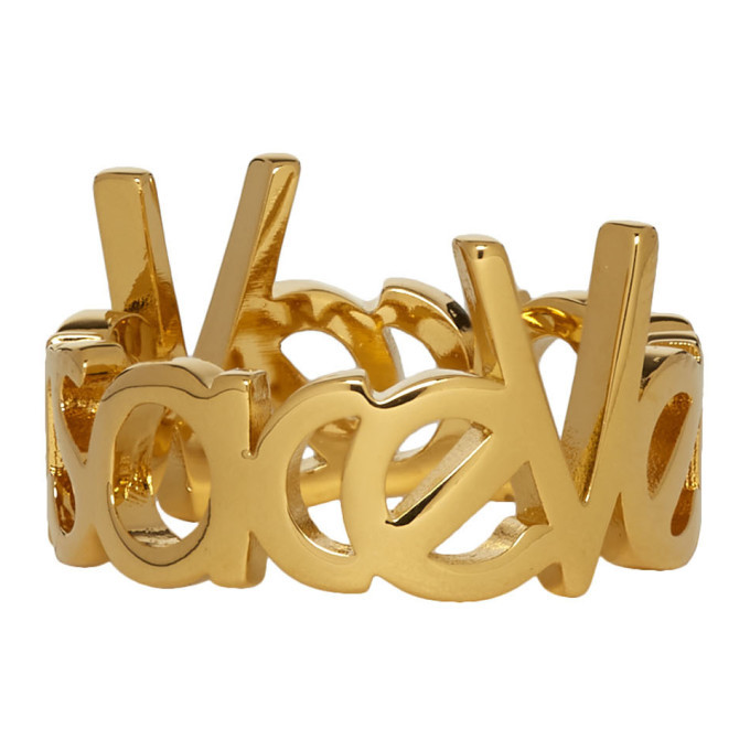 Versace Gold Logo Ring Versace