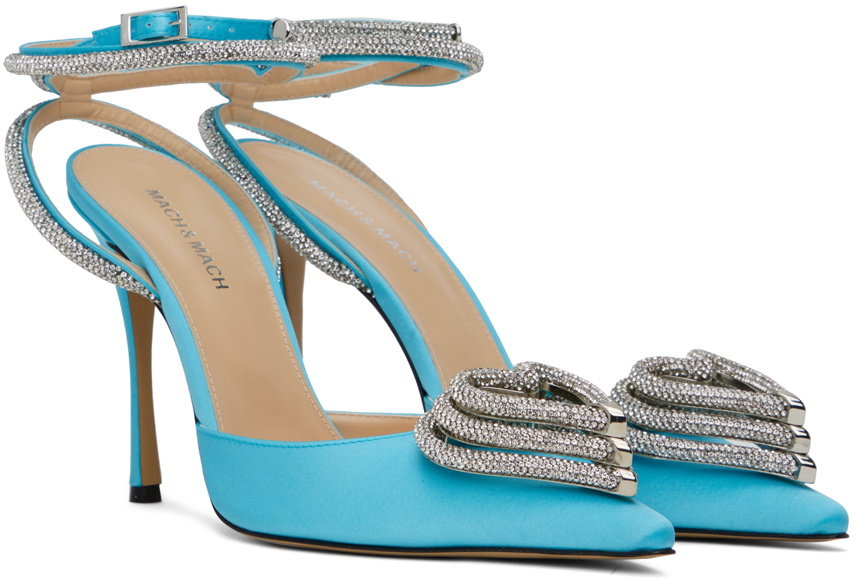 MACH & MACH Blue Triple Hearts Heels MACH & MACH