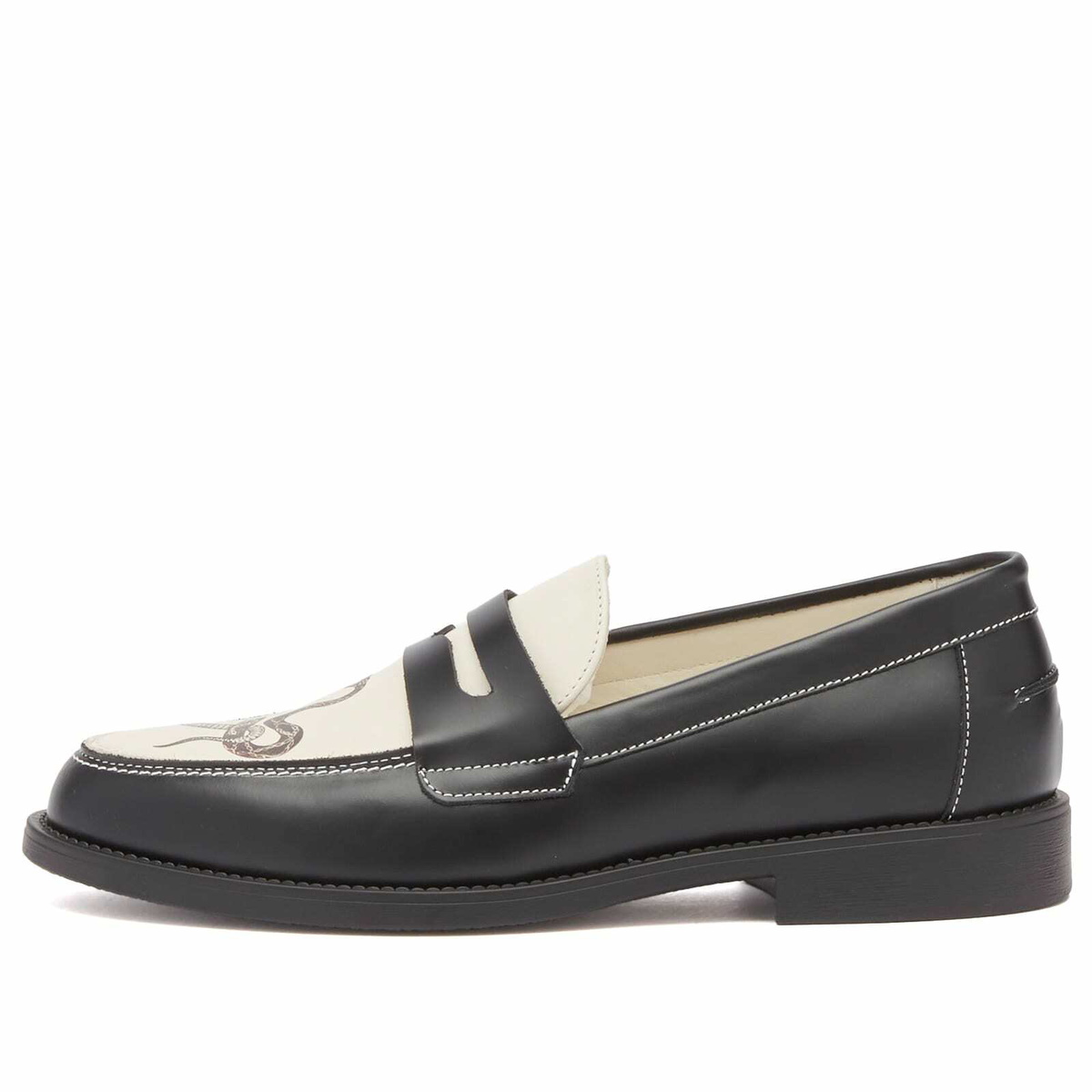 Duke + Dexter Men's Core Wilde Snake Penny Loafer in Black/White Duke ...