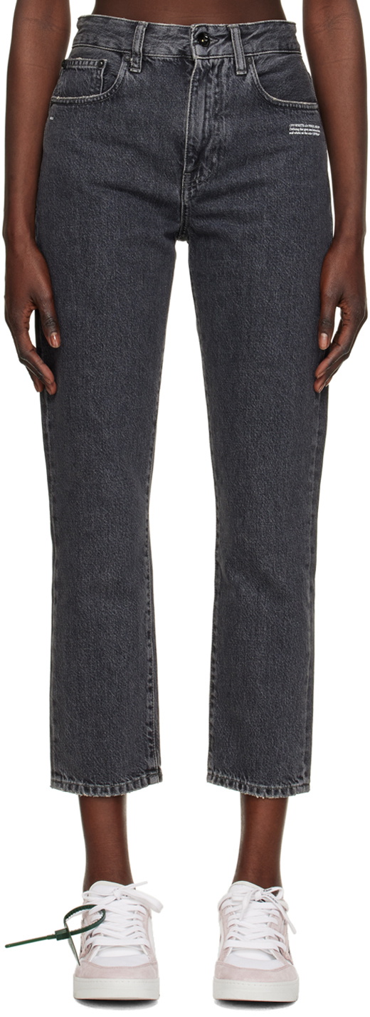 Off-White Gray Corporate Jeans Off-White