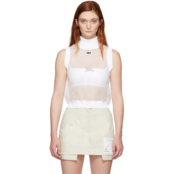 Off-White White Cropped Tank Top Off-White