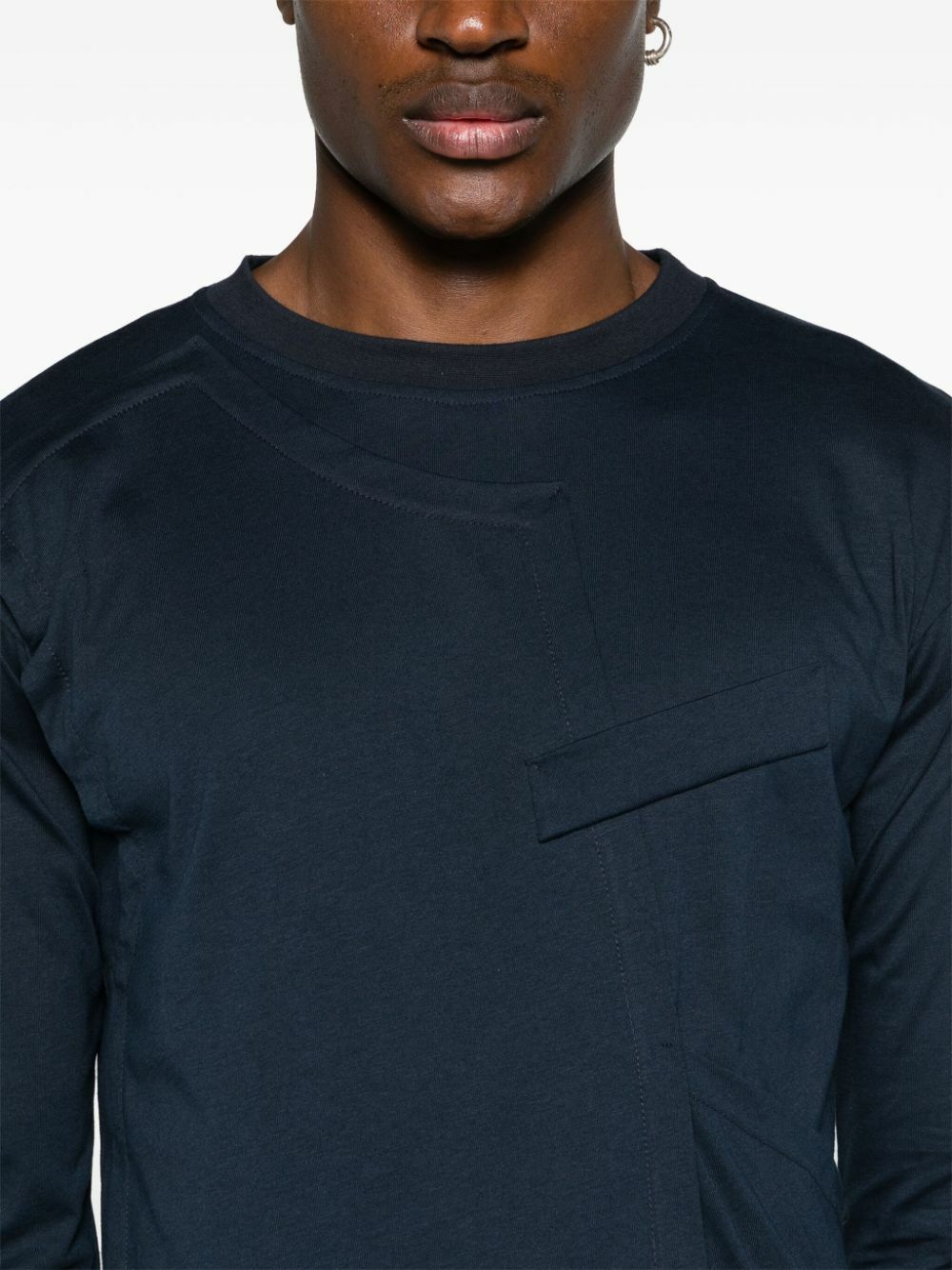 MLGA Blue Asymmetric Cotton T-Shirt MLGA