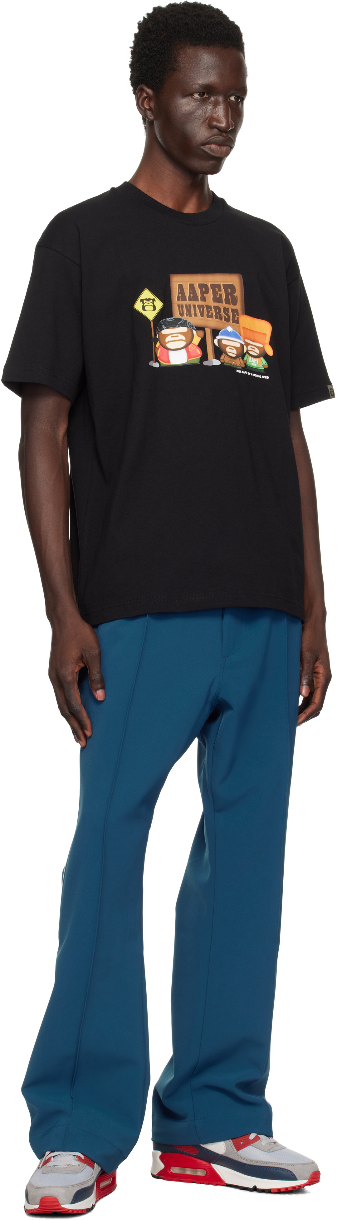 AAPE by A Bathing Ape Black 'AAPER Universe' T-shirt AAPE by A Bathing Ape
