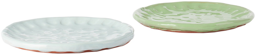 GERSTLEY Blue & Green Dinner Plate Set