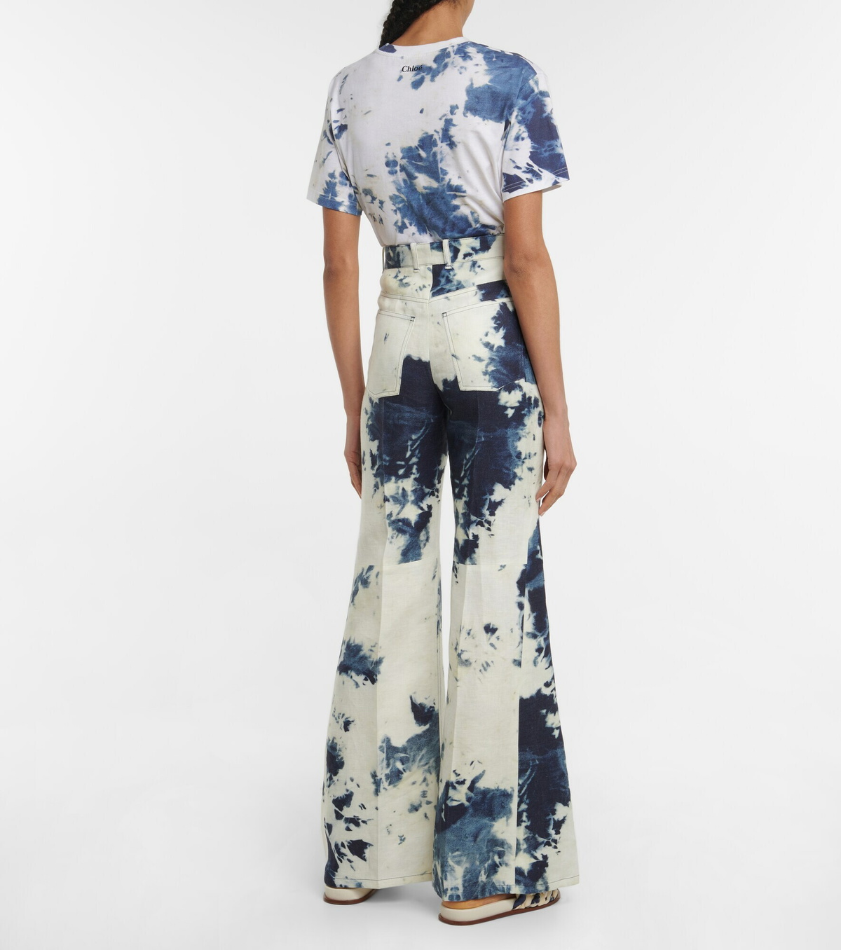 Chloe - Tie-dye linen flared pants Chloe