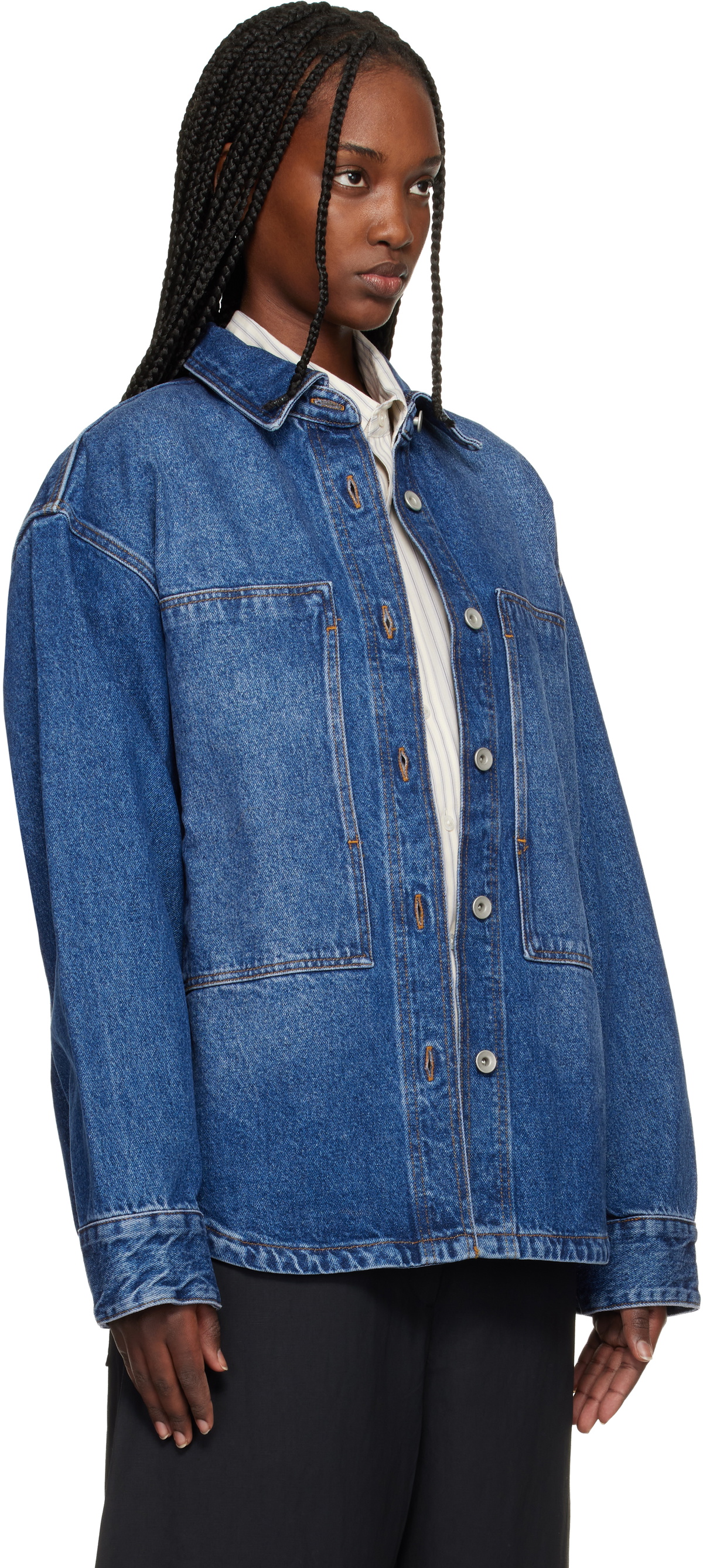 Studio Nicholson Blue Paso Denim Shirt Studio Nicholson