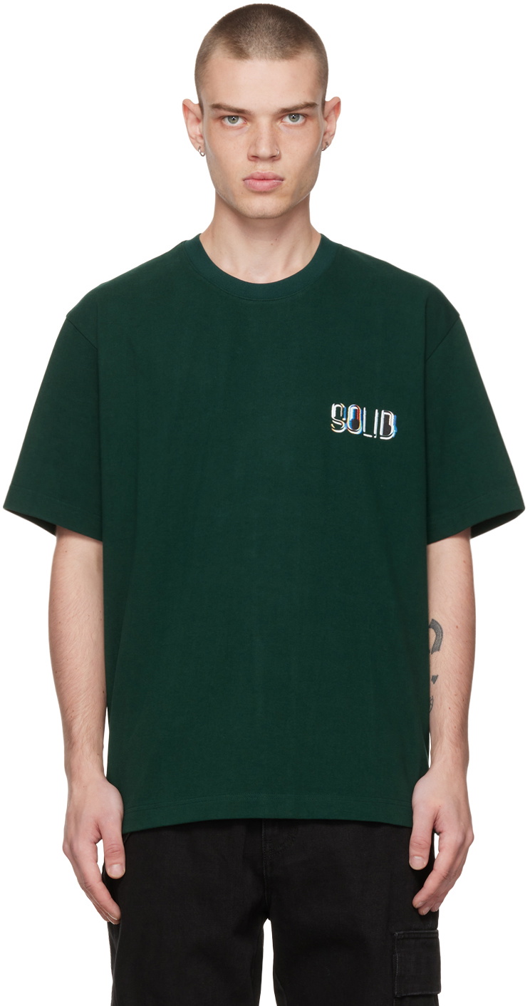 Solid Homme Green Melting T-Shirt Solid Homme