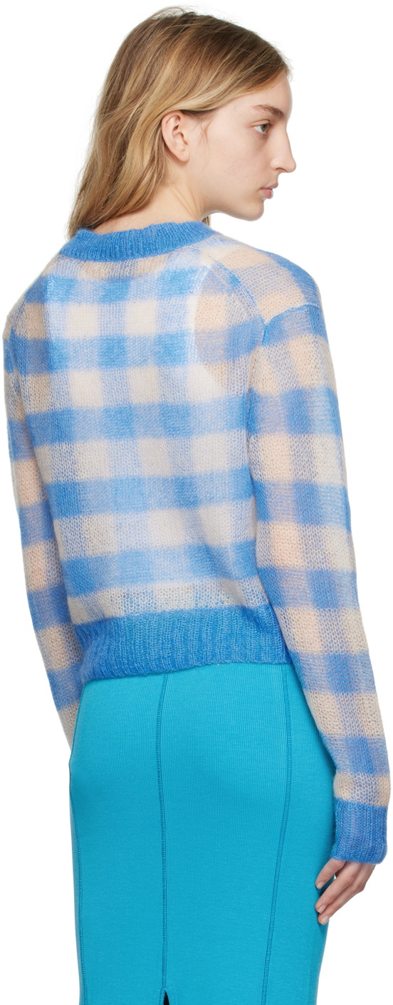 Acne Studios Blue & Beige Gingham Sweater Acne Studios