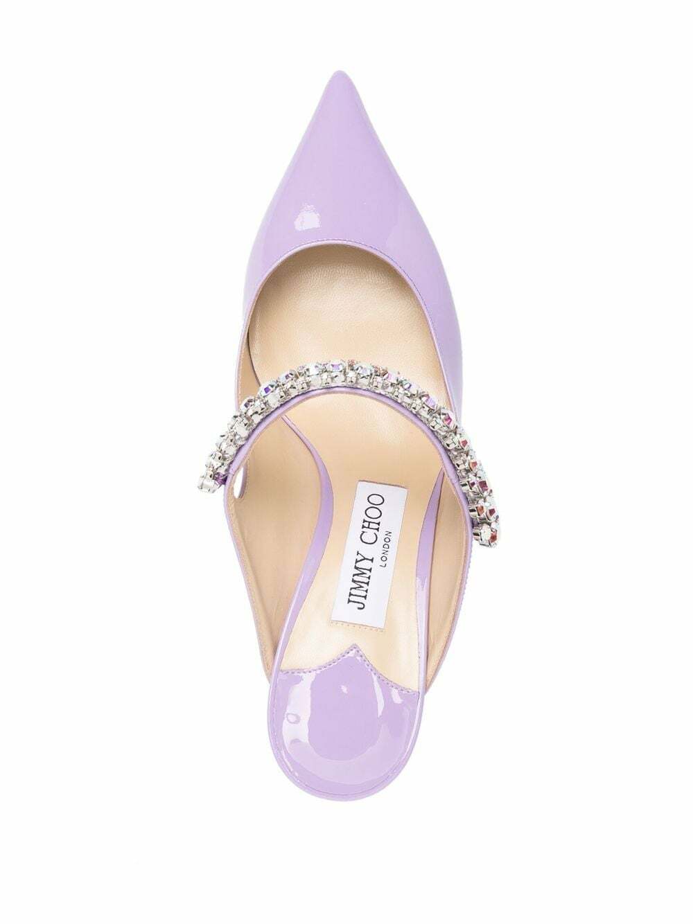 JIMMY CHOO - Bing 65 Crystal Strap Patent Leather Mules Jimmy Choo