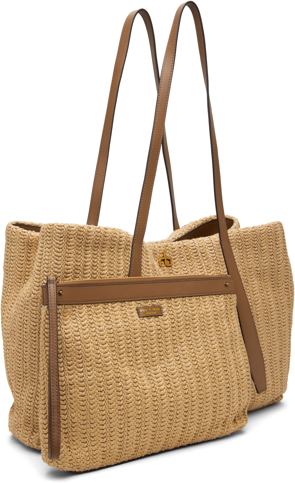 rag & bone Beige Chelsea Straw Tote Rag and Bone
