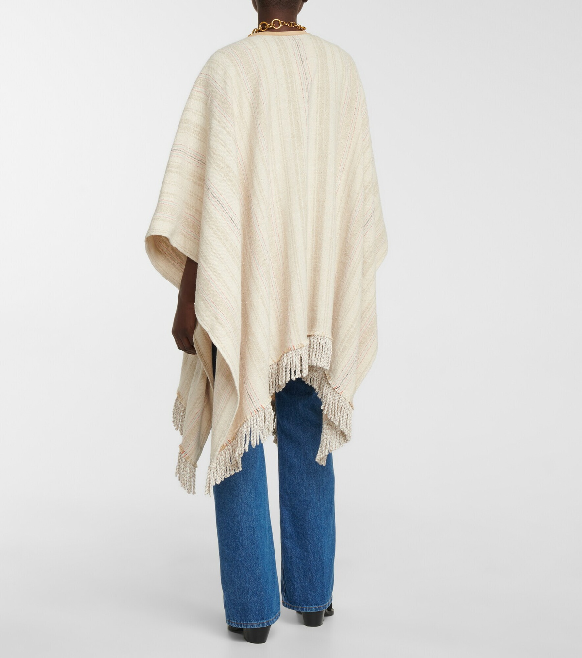 Etro - Striped linen and silk cape Etro