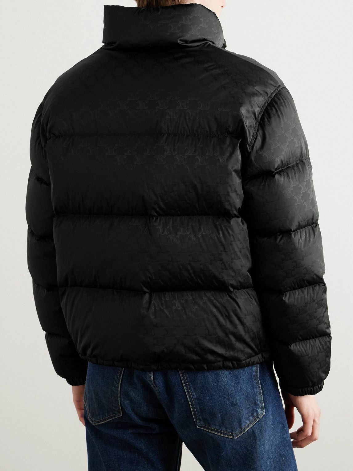 CELINE - Quilted Logo-Jacquard Nylon Down Jacket - Black Celine