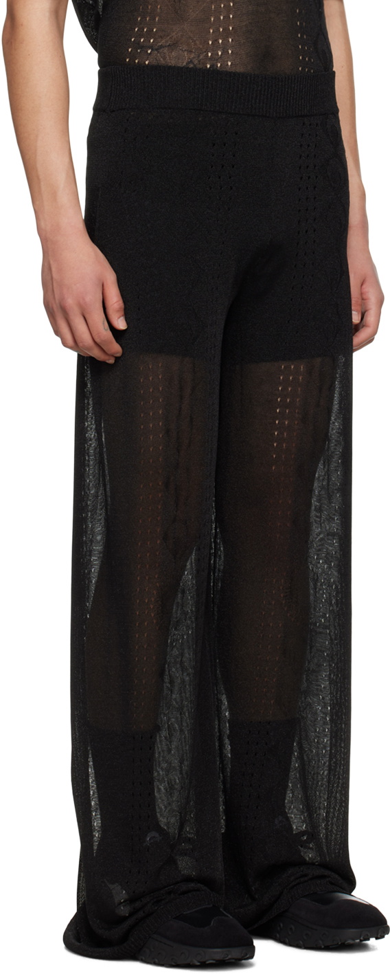Marine Serre Black Pointelle Trousers Marine Serre