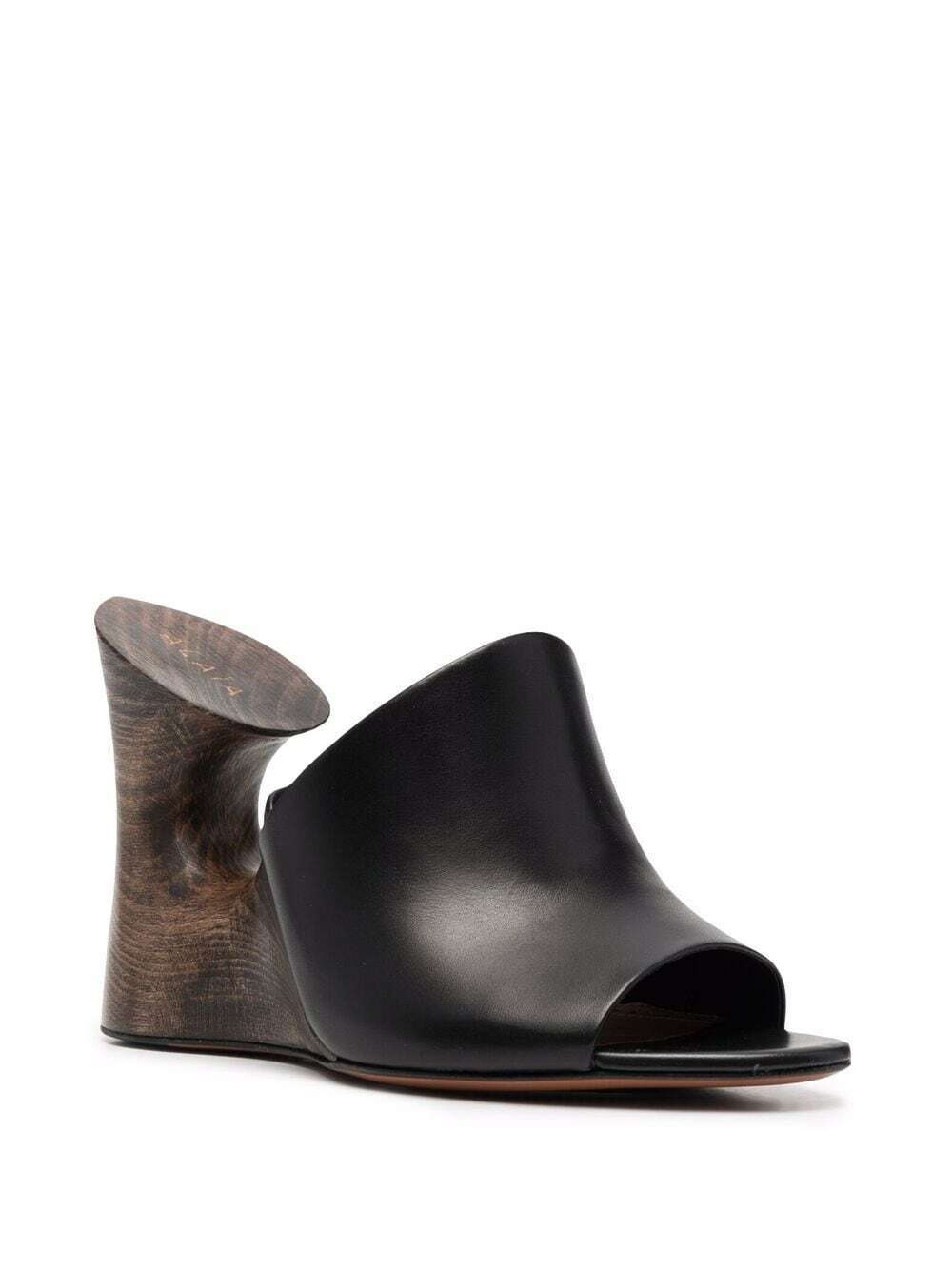ALAÏA - La Sculpture Leather And Wool Mules ALAÏA