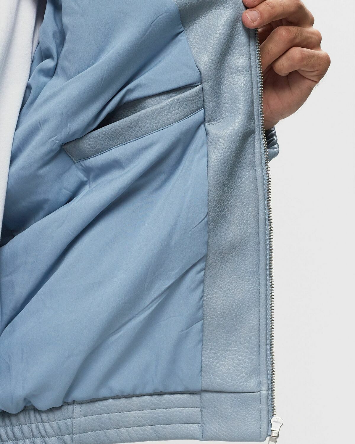 Arte Antwerp Leather Hoodied Jacket Blue Bomber Jackets Arte Antwerp