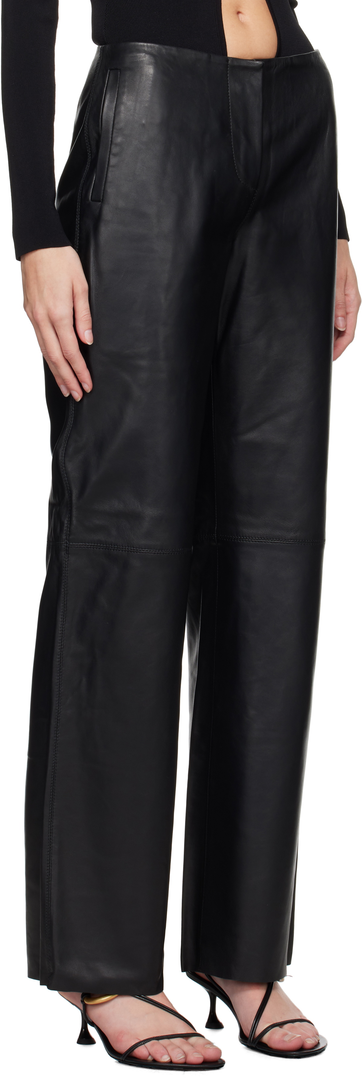Christopher Esber Black Redux Leather Trousers Christopher Esber
