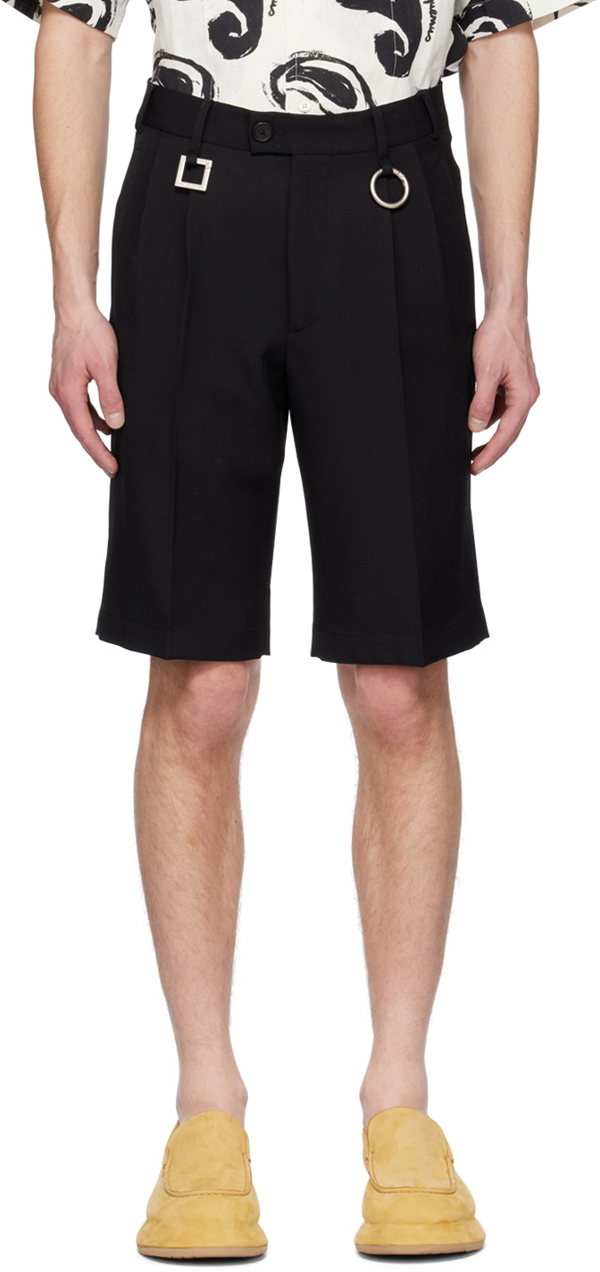 Jacquemus Black Le Raphia 'Le Short Rond Carré' Shorts Jacquemus