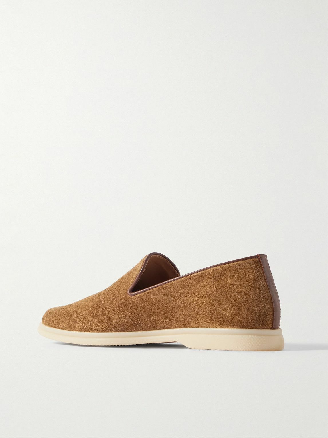 Rubinacci - Mod Mare Leather-Trimmed Suede Loafers - Brown Rubinacci