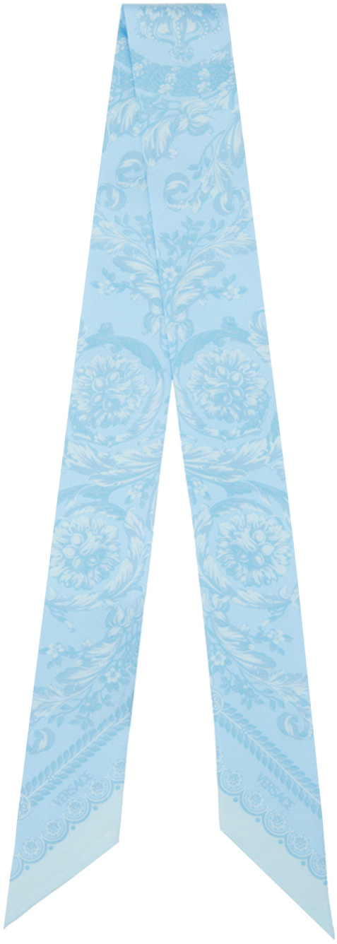 Versace Blue Barocco Scarf Versace