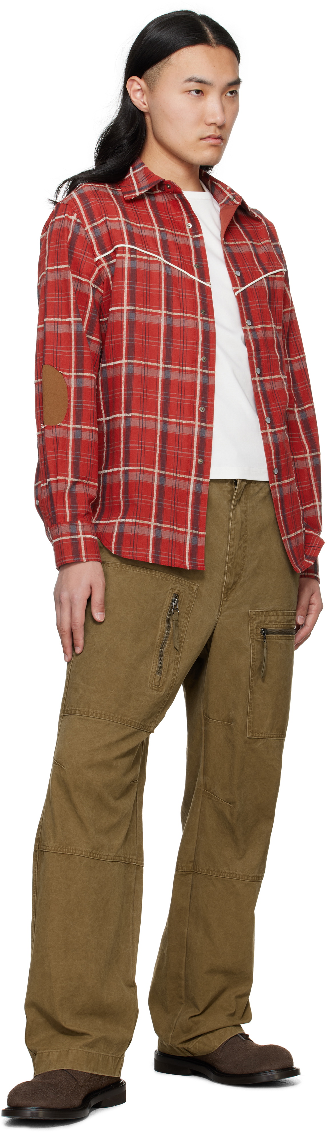 Andersson Bell Red Noah Patch Check Shirt Andersson Bell