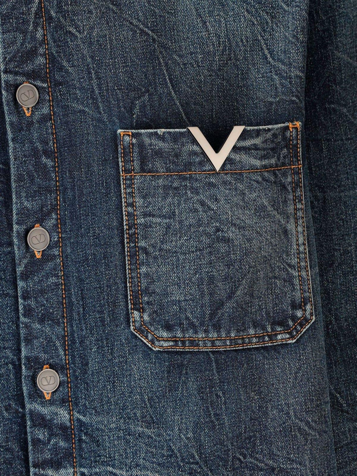 Valentino V-logo Buttoned Denim Jacket Valentino
