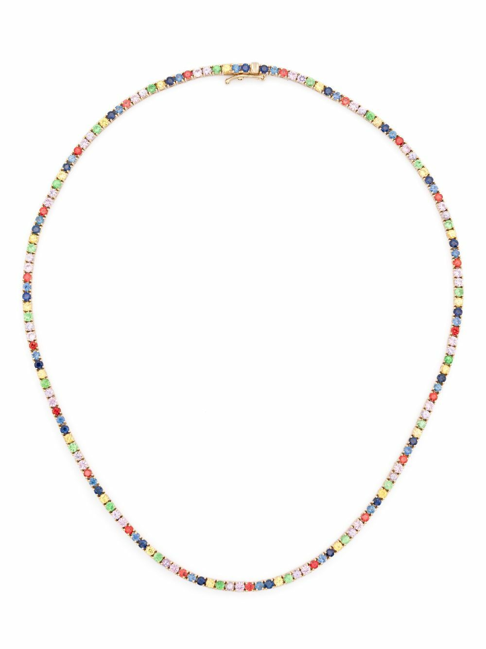 Roxanne First 14K Yellow Gold Graduated Rainbow Sapphire Necklace ...