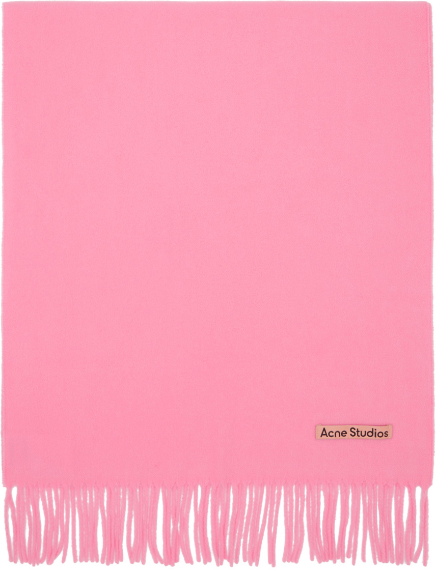 Acne Studios Pink Narrow Fringe Scarf Acne Studios