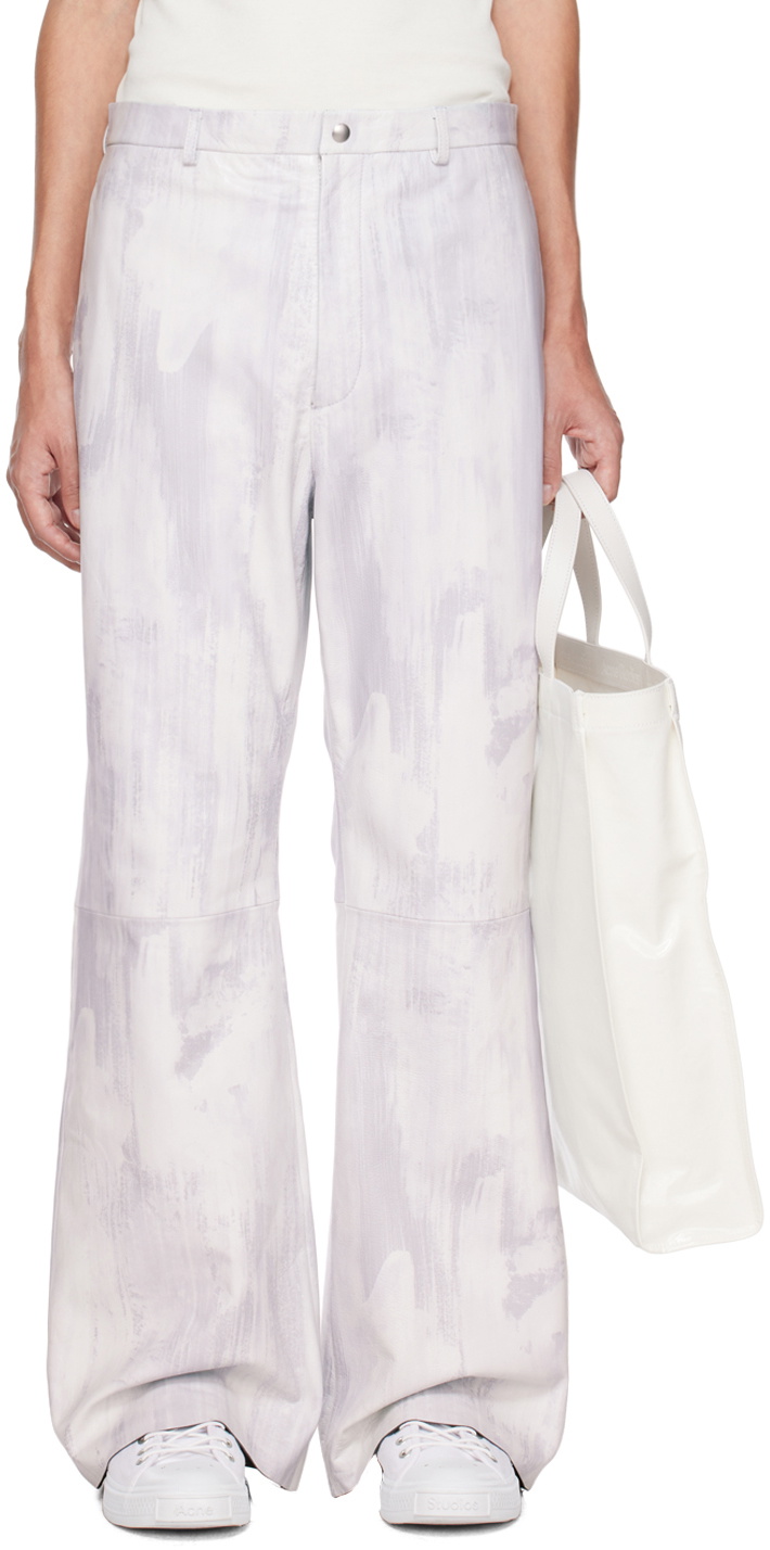 Acne Studios SSENSE Exclusive White Leather Trousers Acne Studios