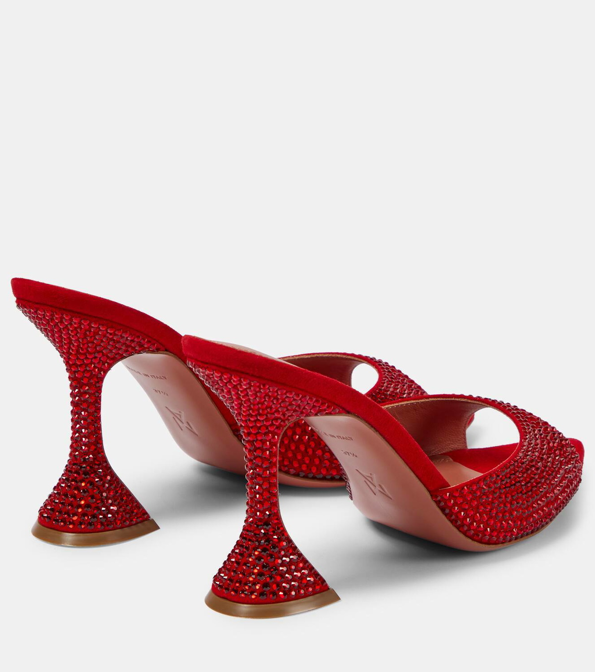 Amina Muaddi Caroline crystal-embellished suede mules Amina Muaddi