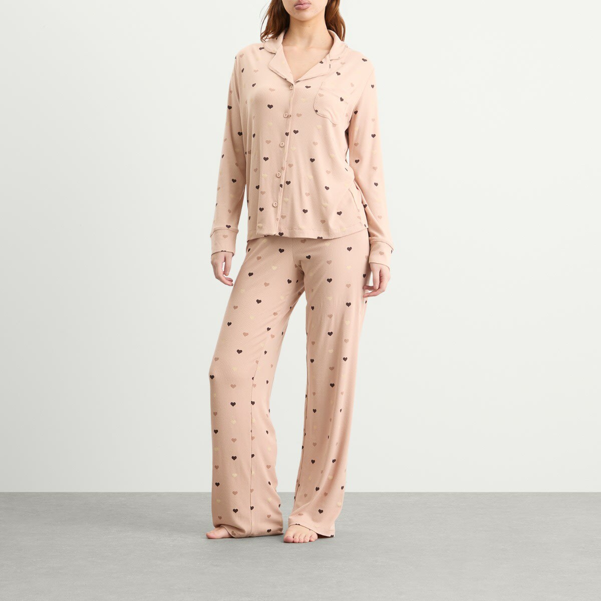 SKIMS Women's Soft Lounge Sleep Set in Mica Mini Half Drop Heart SKIMS