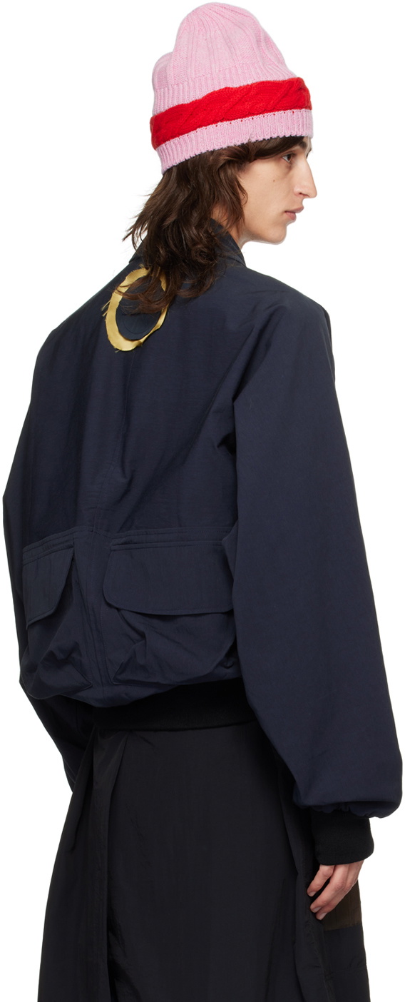 Edward Cuming Navy Bottom Heavy Bomber Jacket Edward Cuming