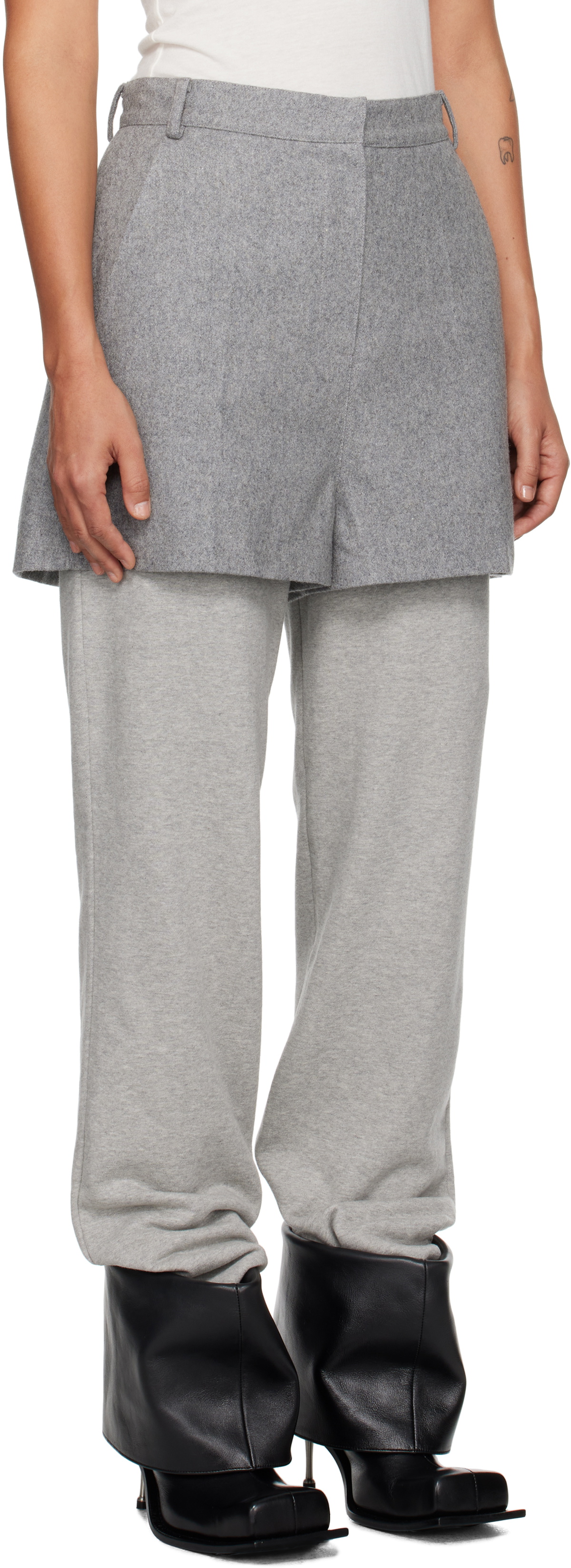 Pushbutton Gray Jersey Combi Sweatpants Pushbutton