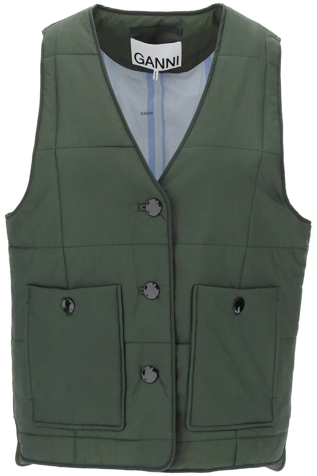 GANNI quilted boxy Green GANNI