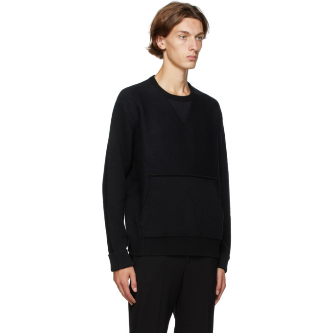 Neil Barrett Black Merino Rib Knit Sweater Neil Barrett